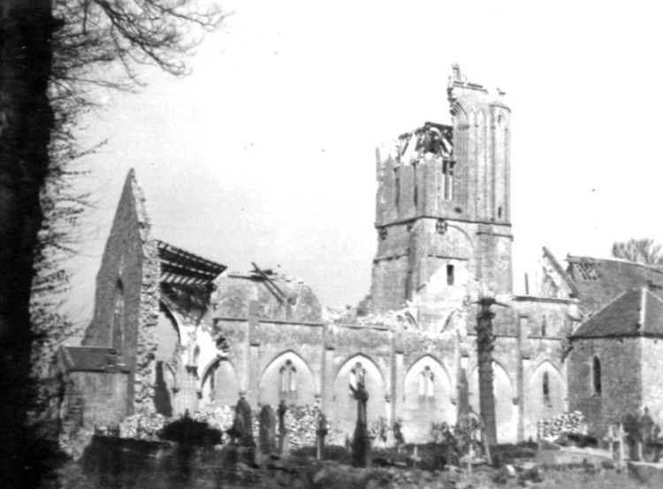 Destruction du clocher de Vierville